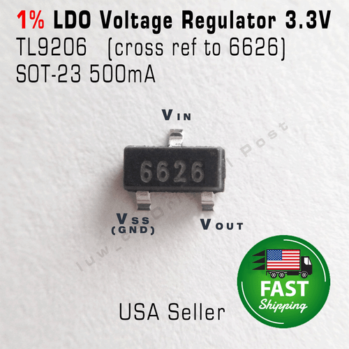 10pcs 3.3V 1% Low Noise LDO SMD Voltage Regulator 500mA SOT23 p-to-p ...