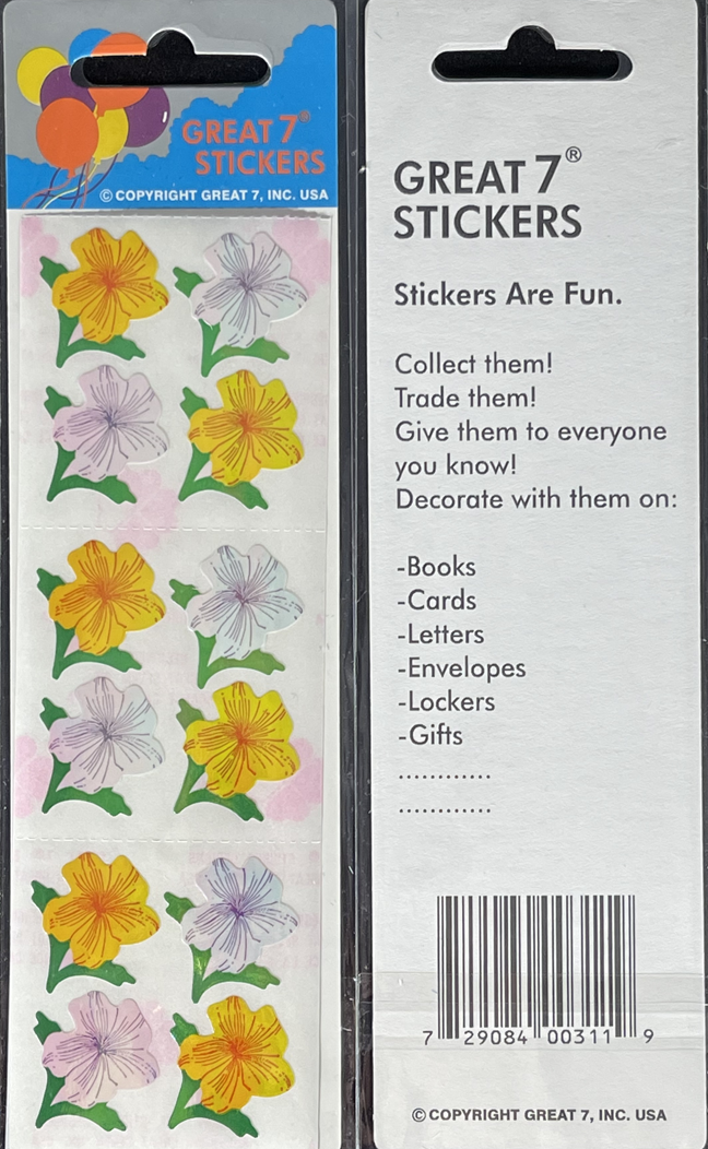 12 packages of Pearlized Violet Stickers, "Great 7" Sticker Designs ...