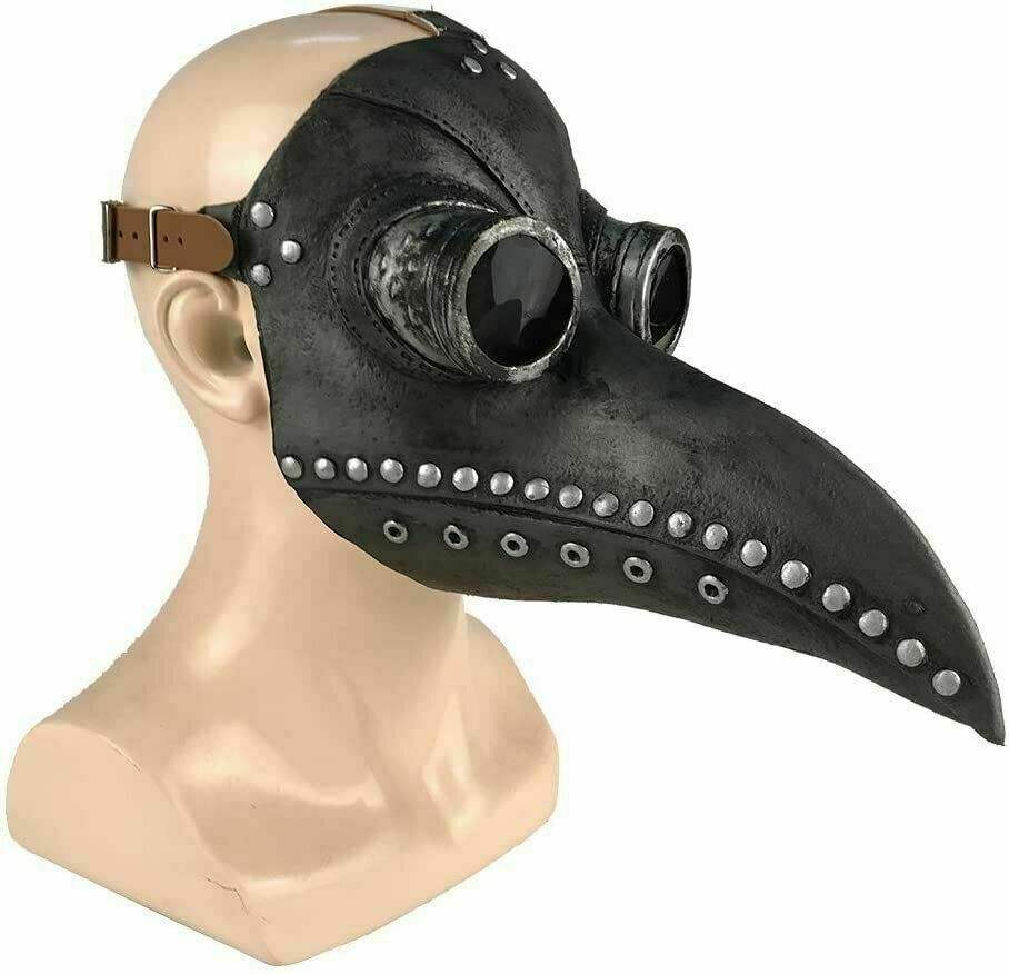 Plague Doctor Steampunk Hooded Robe Cloak Cape w/Mask Halloween Costume ...