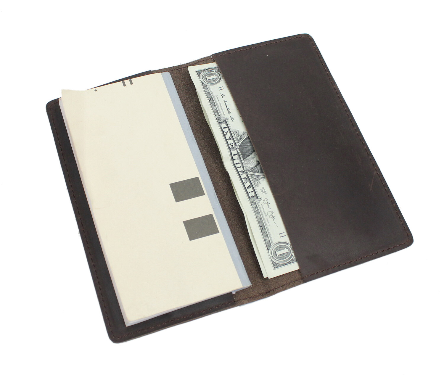 Vagarant Traveler Full Grain Leather Simple Checkbook Cash Folder B160 ...