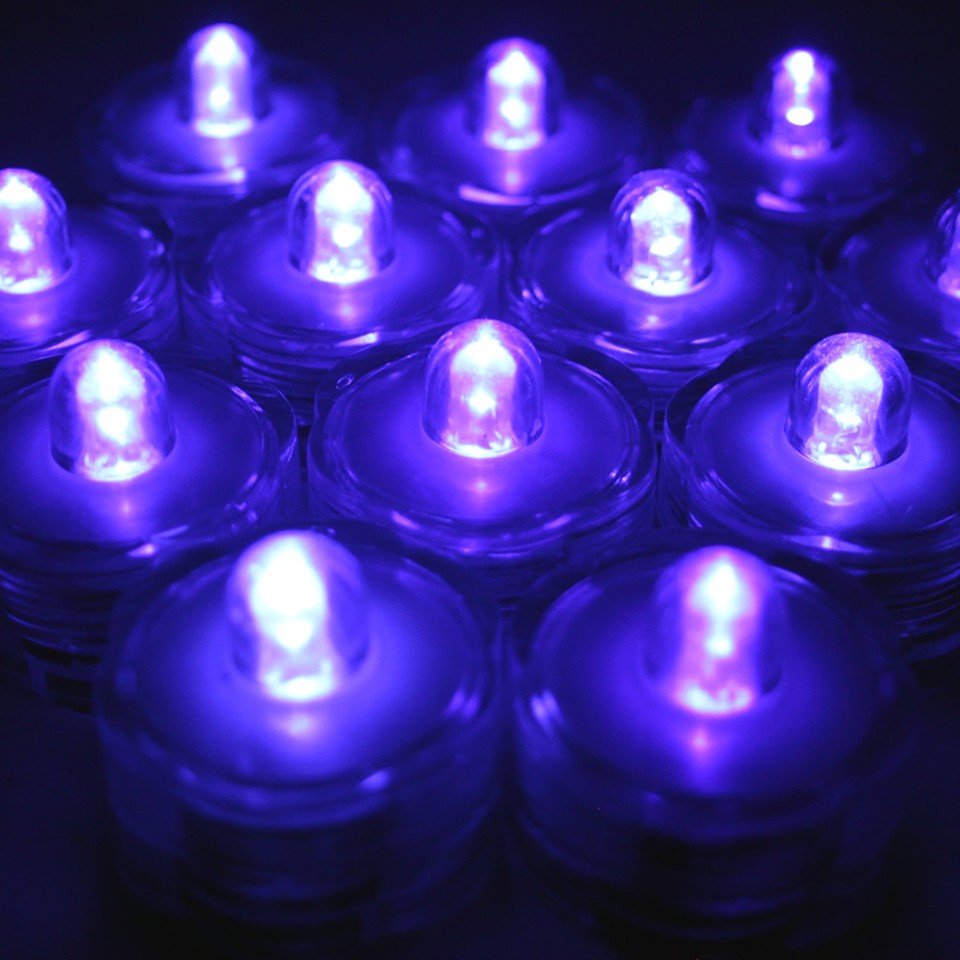 12 PURPLE LED SUBMERSIBLE Waterproof Floral Decor Wedding centerpiece ...