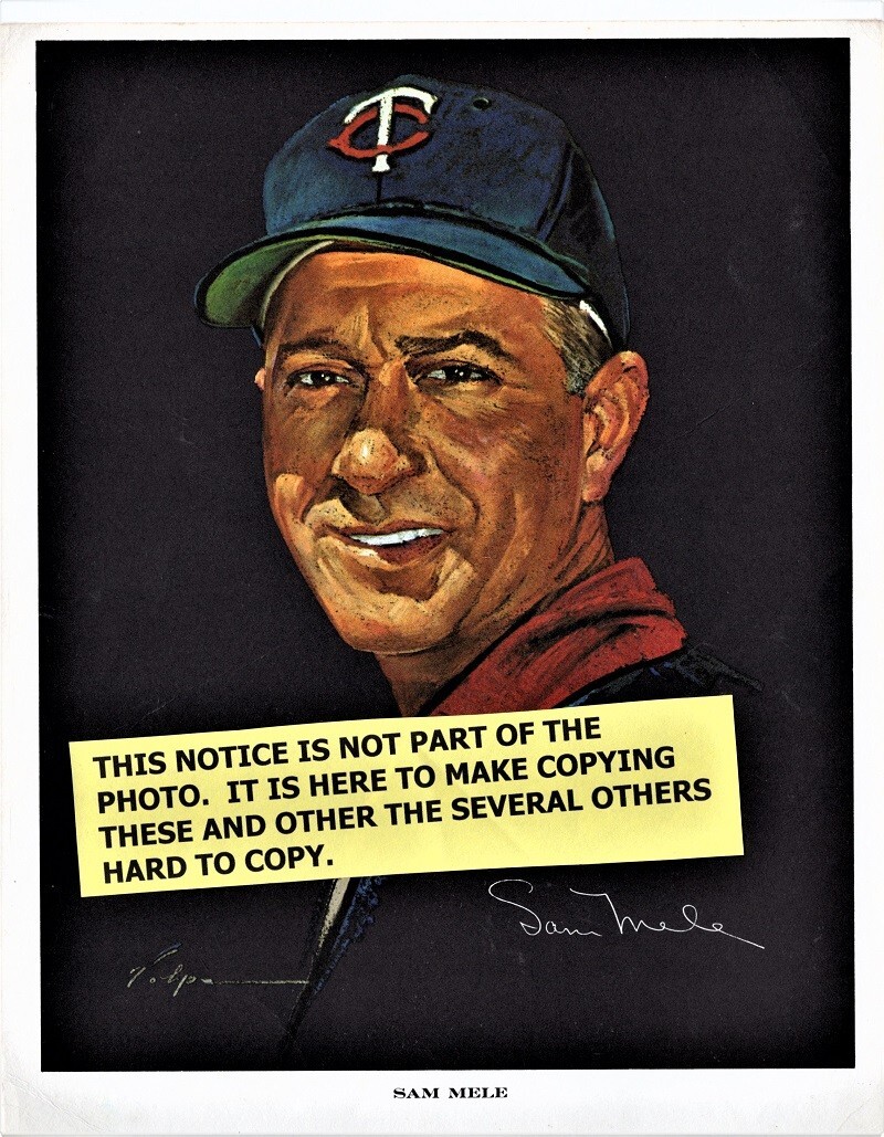 MINNESOTA TWINS SAM MELE 1963 PORTRAIT BY ARTIST NICHOLAS VOLPE | eBay