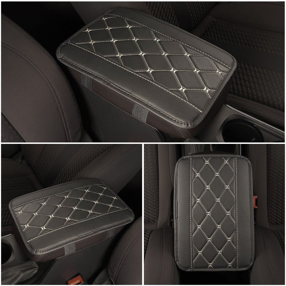 Universal Center Console Box Protector Armrest Cover Pad PU Leather ...