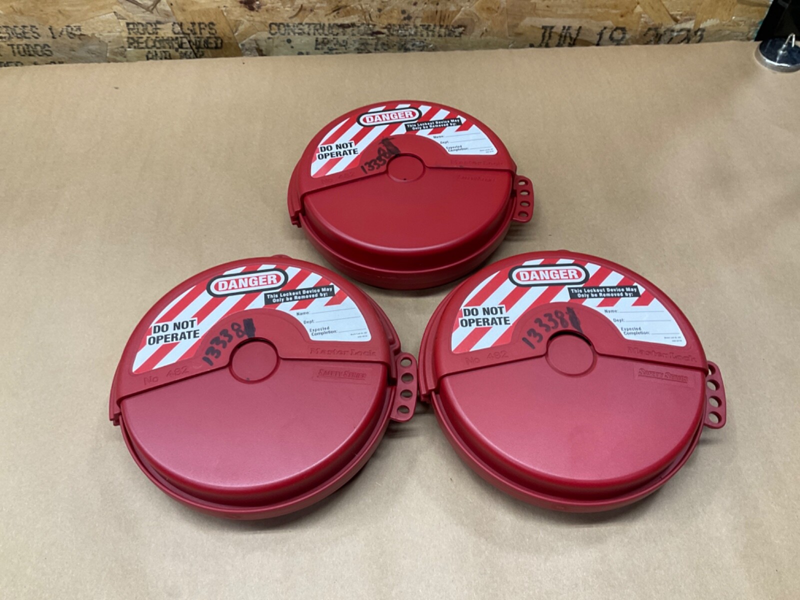 Lot Of 3 Master Lock 482 Rotating Gate Valve Lockout 4 to 6-1/2" #56D59 ...