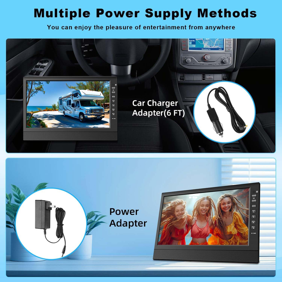 Compact 12-Inch HD Portable TV with HDMI/USB - Perfect for Home ...