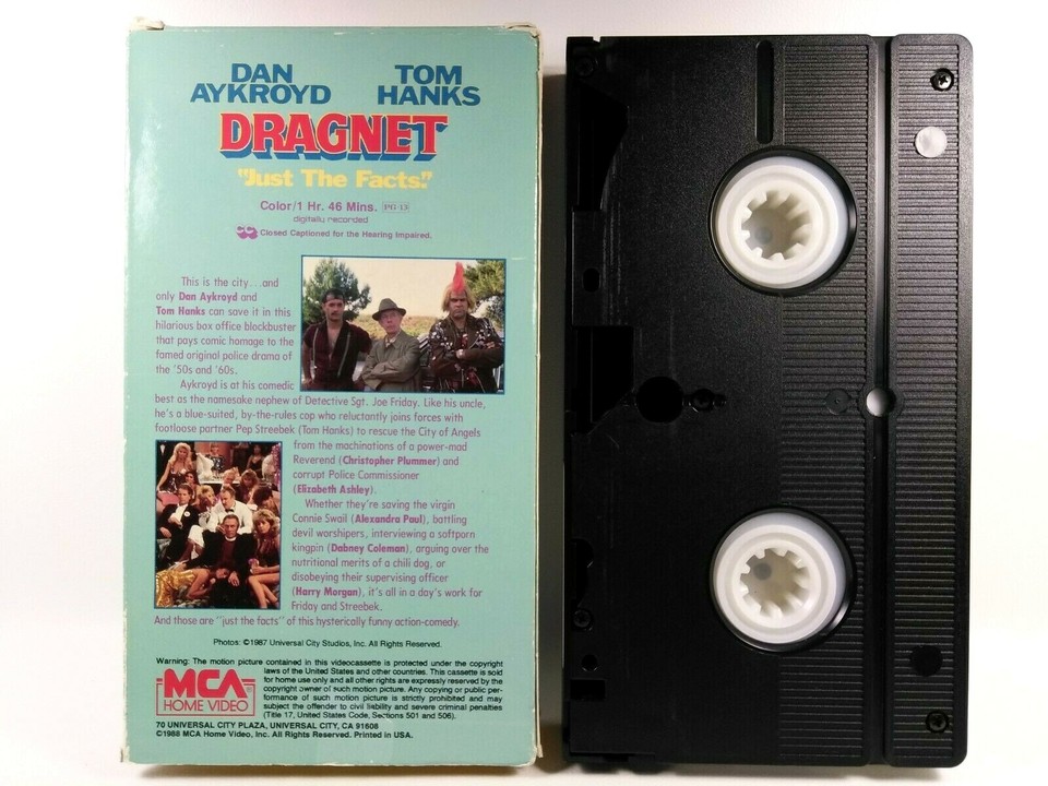 Dragnet (VHS, 1988) Tom Hanks, Dan Aykroyd, Christopher Plummer ...