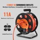 Extension Cord Reel 100FT with 4 Outlets 14AWG SJTOW Manual Cord Reel ...