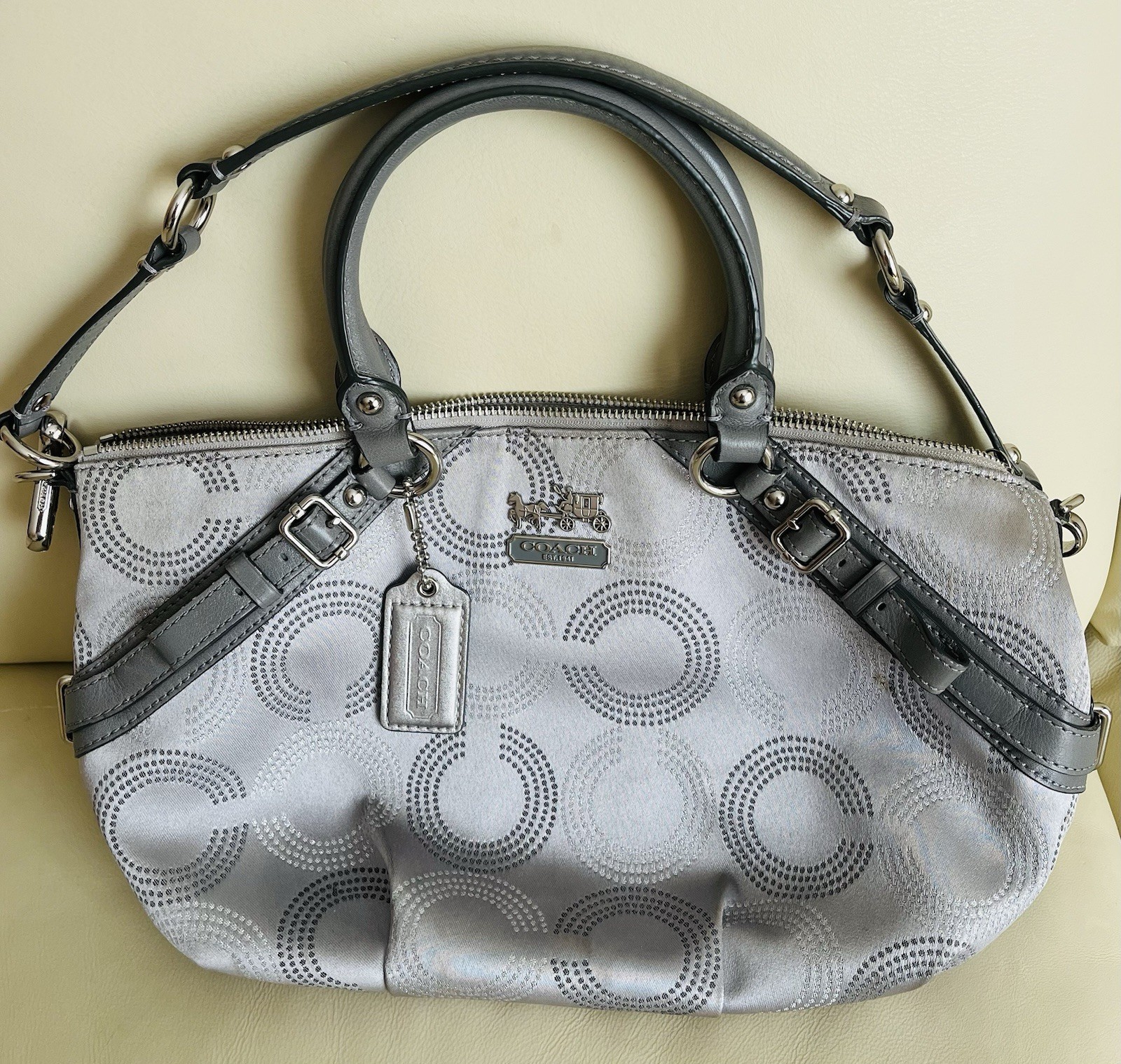 COACH Madison Purse Dotted Sophia Satchel Bag 15935 - Gem