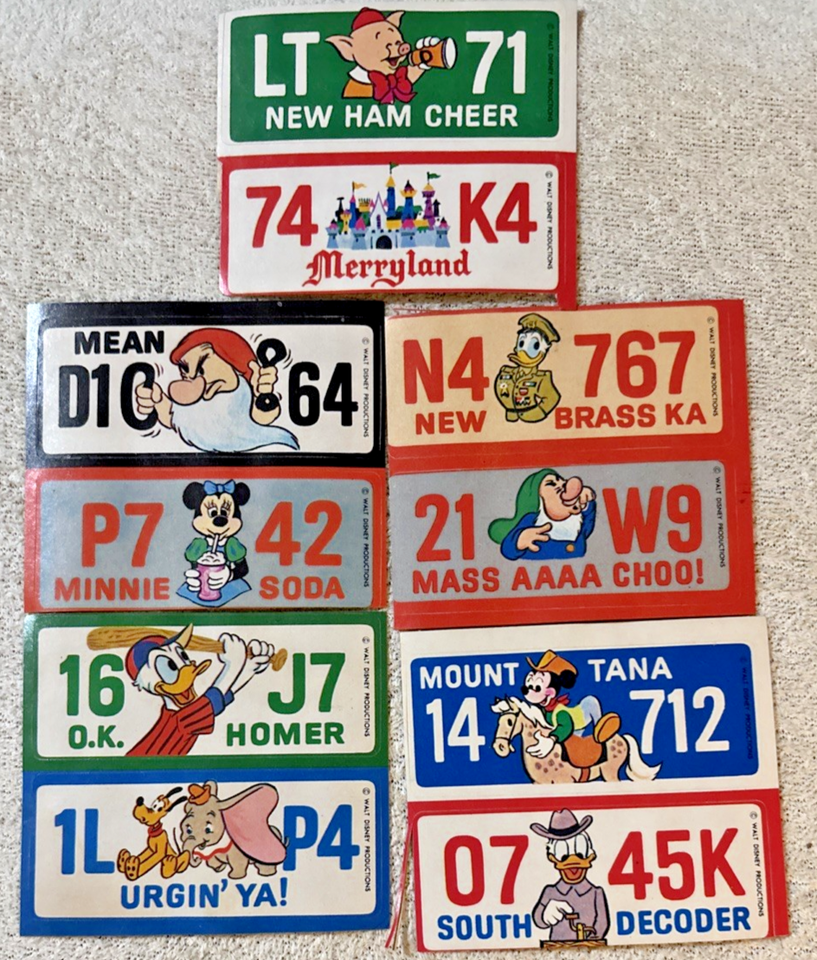1976 WALT DISNEY PRODUCTIONS WONDER BREAD LICENSE PLATE STICKER 11 ...