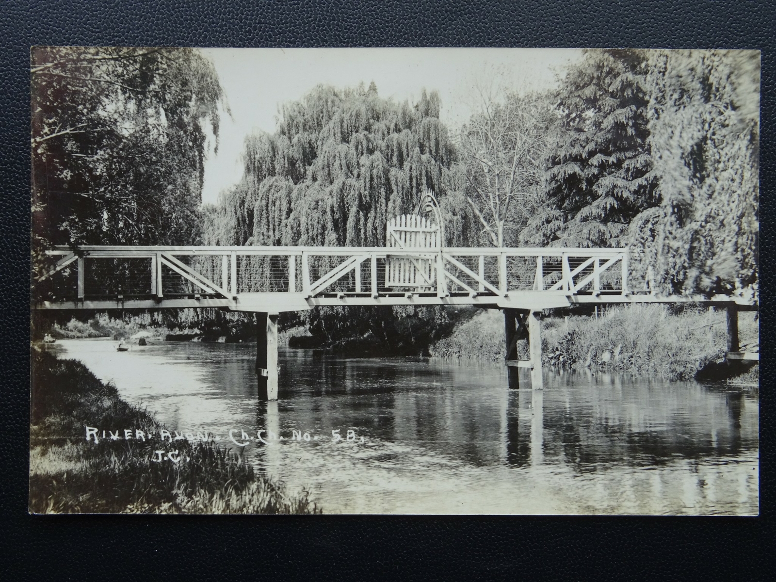 New Zealand RIVER AVON Gated Footbridge Ch. Ch. Old RP Postcard by ...