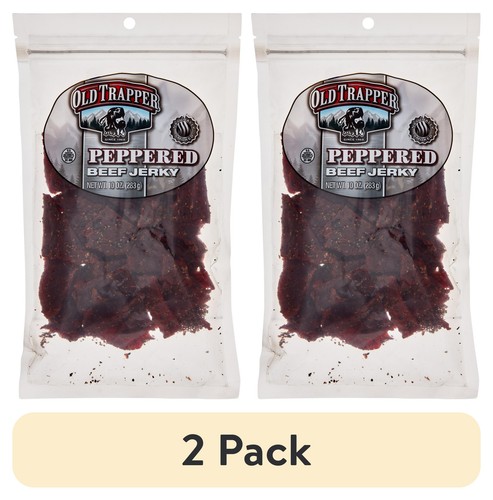 (2 pack) Old Trapper Peppered Beef Jerky 10oz Resealable Bag | eBay