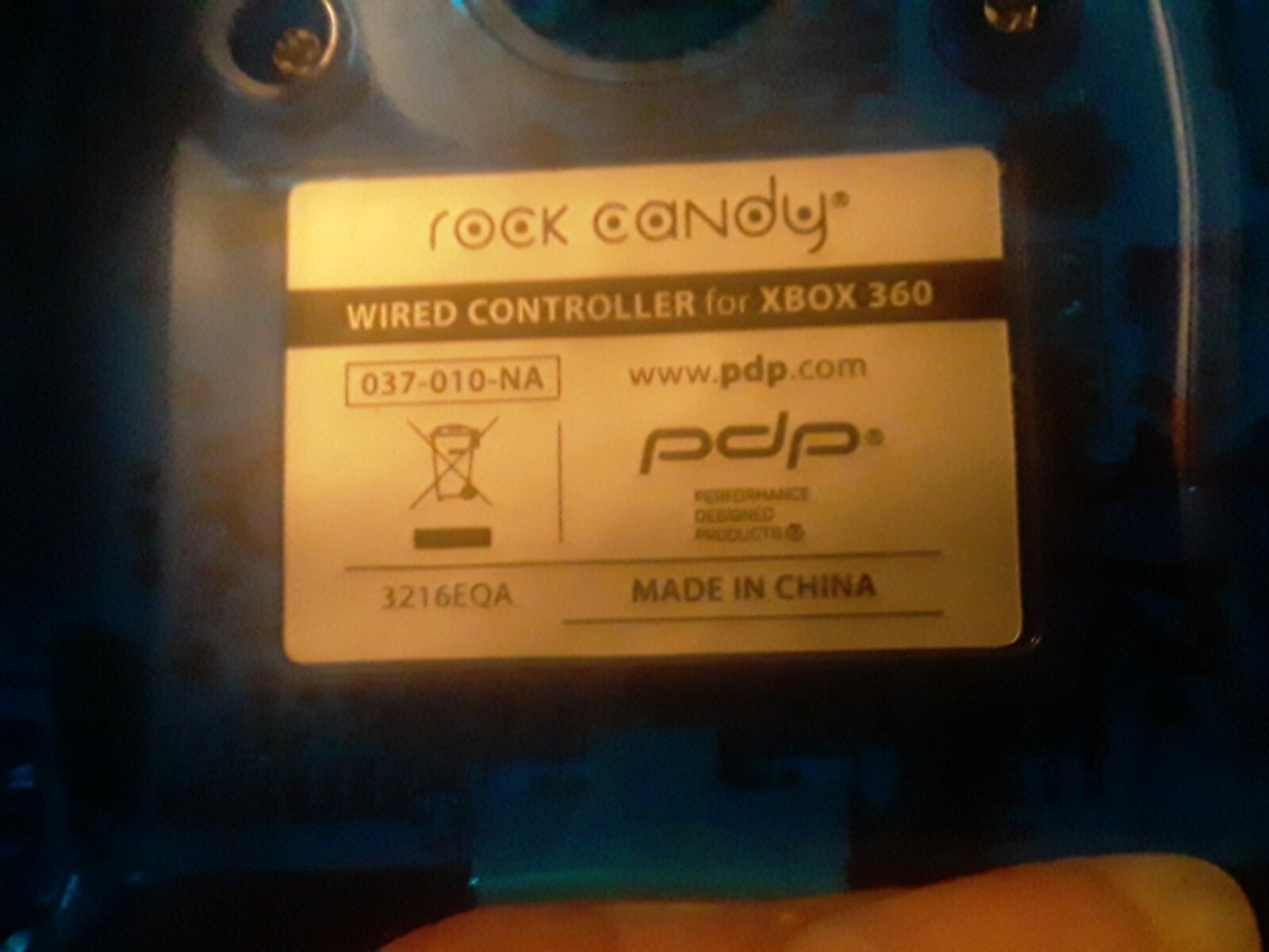 Rock Candy (037-010) Gamepad Controller Transparent Blue XBOX 360/PC ...