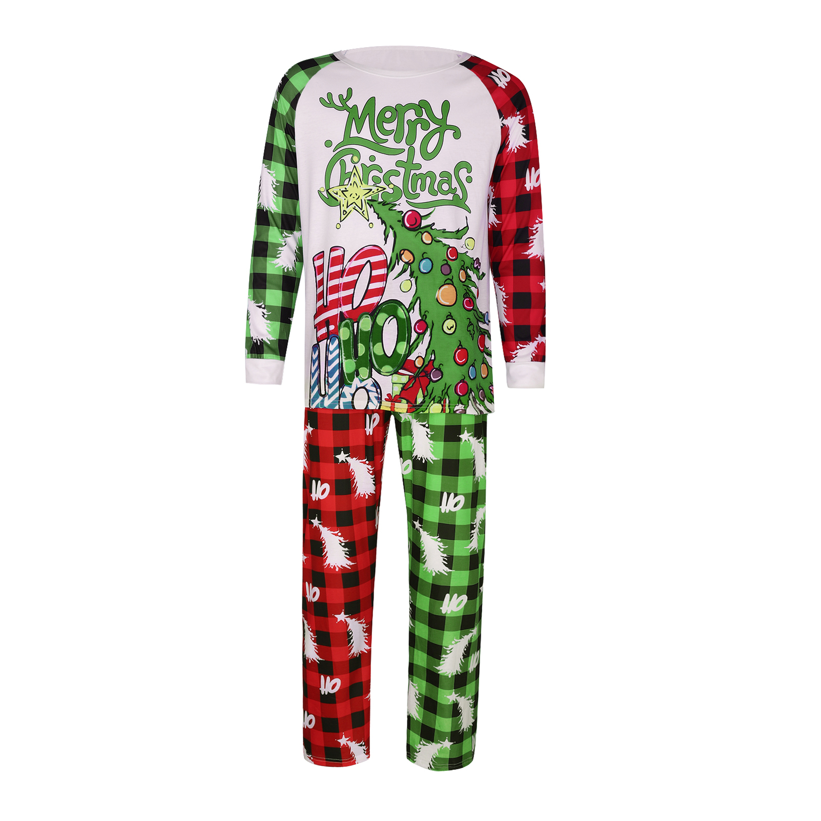 Family Autumn Shirt Top Trousers Casual Christmas Tree Pattern ...