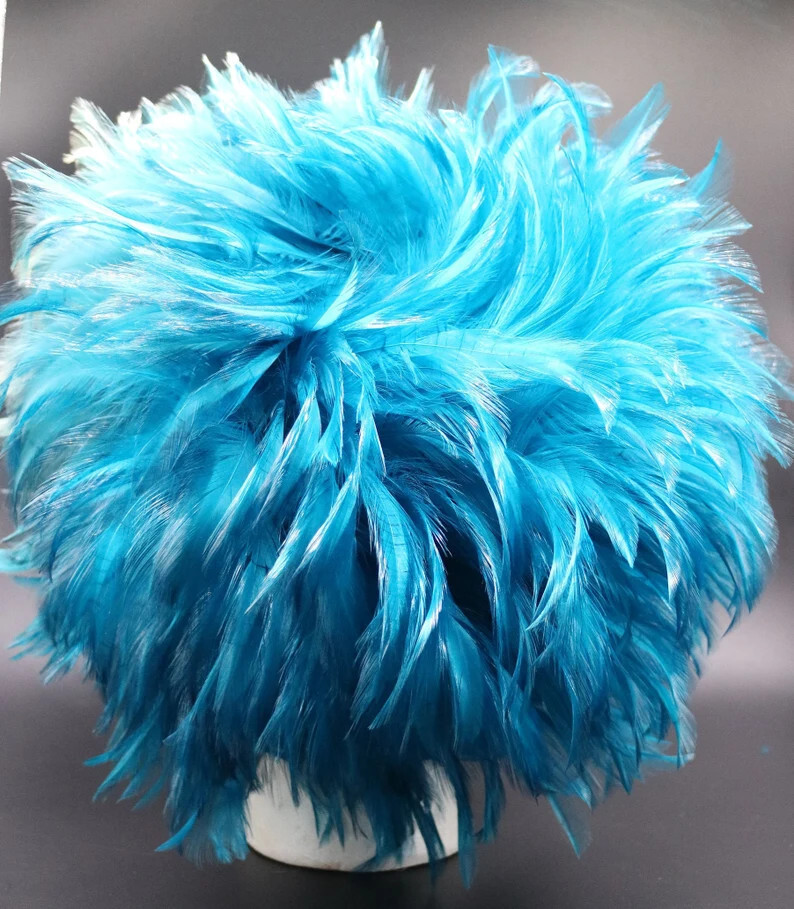 VINTAGE BLUE FEATHER HAT - SHOWGIRL STYLE HEADPIECE | eBay