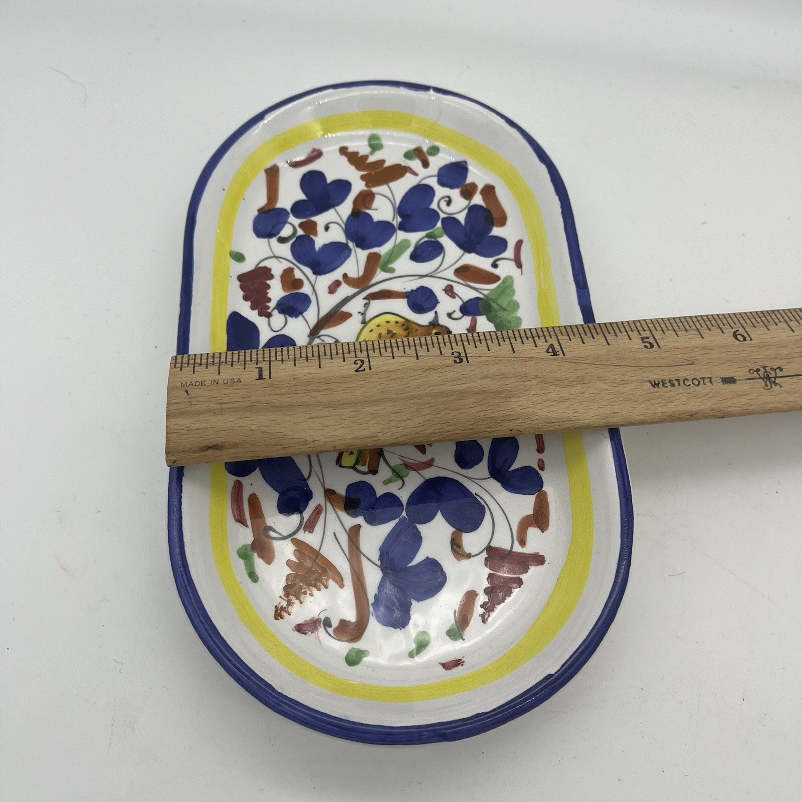 Mario Sambuco Deruta Art Pottery Italy Trinket Dish Hand-Painted w/Bird ...