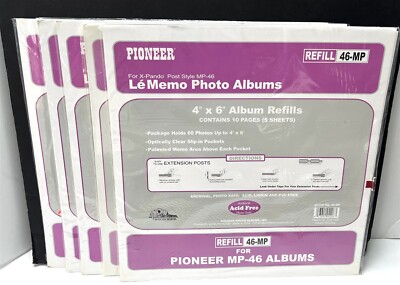 Pioneer PHOTO ALBUM REFILLS 4x6 X-Pando 46-MP Lot of 5 Packs | eBay