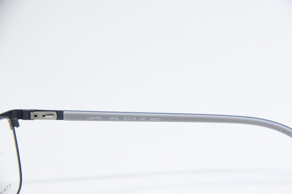 NEW MOREL LIGHTEC 8243L GG012 GUNMETAL GREY NAVY AUTHENTIC EYEGLASSES ...