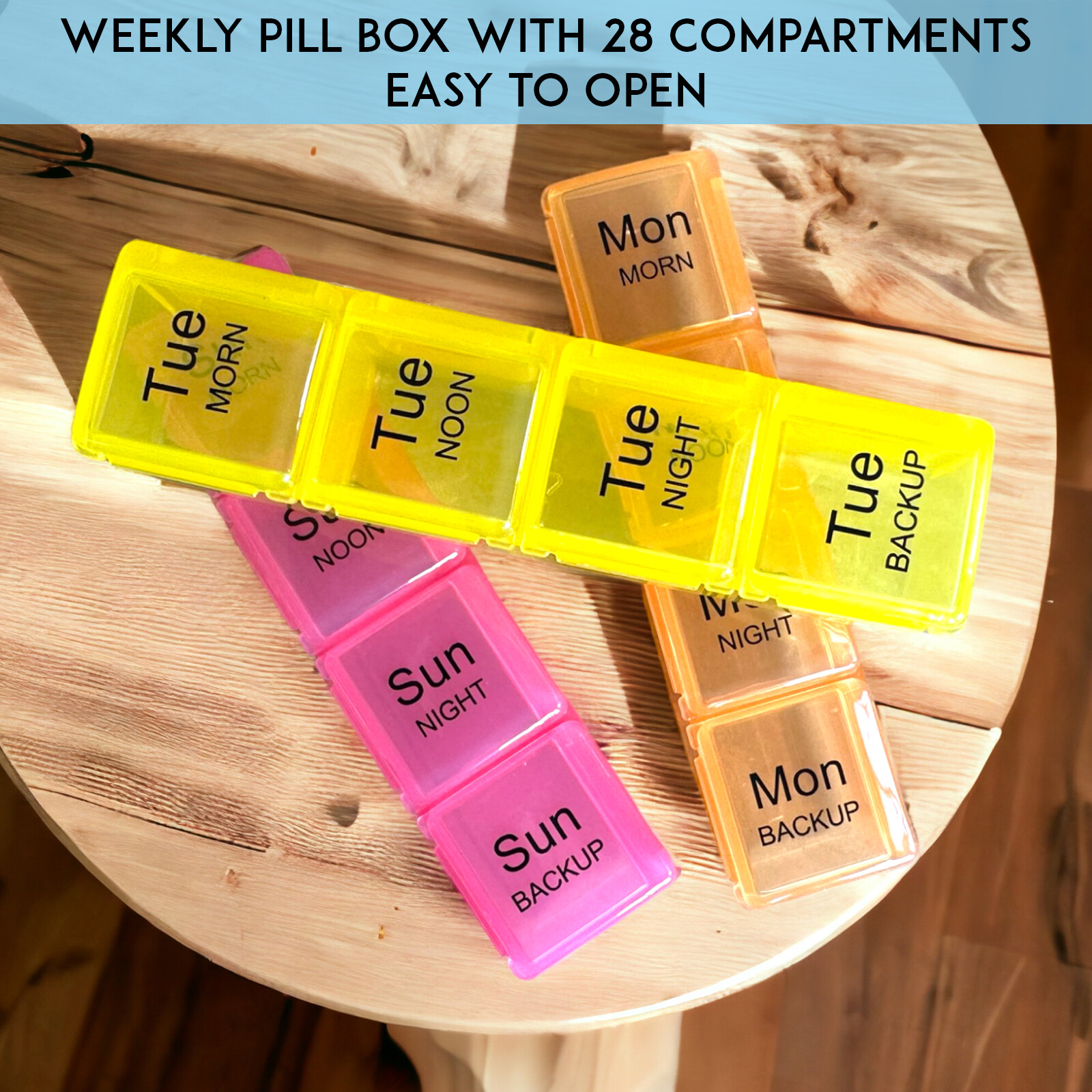 Weekly Pill Box Large Medication Organiser 7 Day 28 Compartments ...