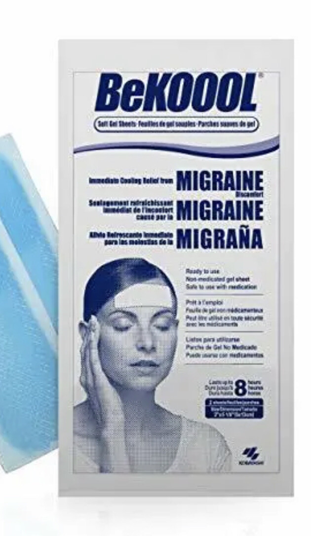 Be Koool Cooling Relief For Migraine Soft Gel Sheets 4 Sheet 2’’x 5 1/8 ...