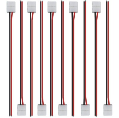 10pcs/pack Strip Wire Solderless Snap Down 2conductor Led Strip ...