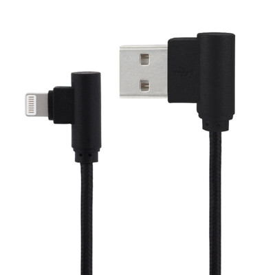 1M 90 Degree Right Angle iPhone Charger USB Sync Data Cable for iPhone ...