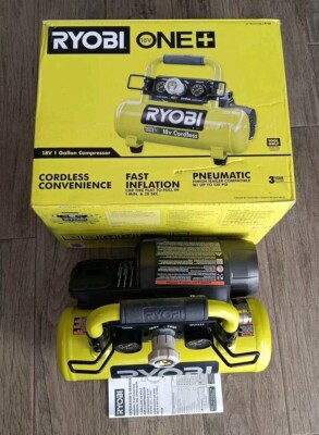 Ryobi 18v Air Compressor 1 Gallon Cordless Battery Powered - Tool Only ...