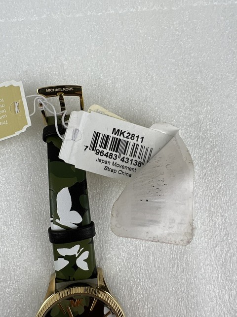 Michael Kors MK2811 Lexington Butterfly Camo Leather Strap Watch 36mm ...