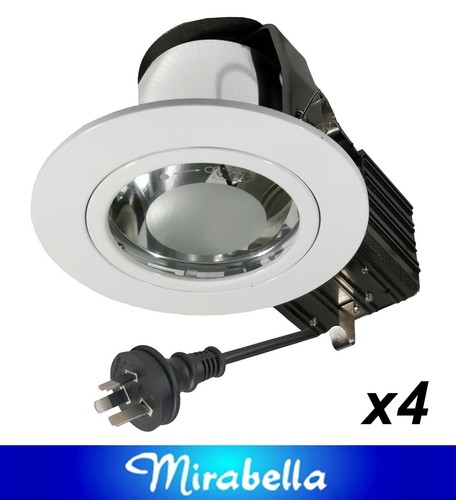 4 x Downlight Fittings 240V E27 Screw Type Side Entry Mirabella with ...