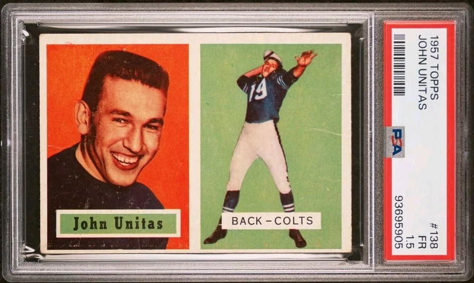1957 Topps John Johnny Unitas ROOKIE PSA 1.5 FR #138 Vintage Baltimore ...
