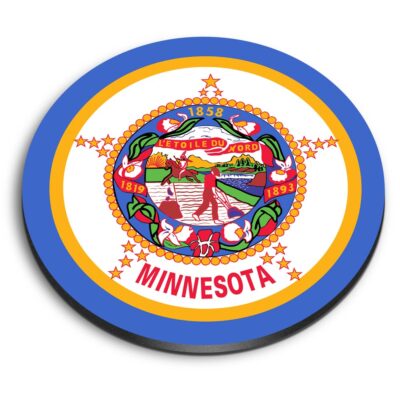 1x Round Fridge MDF Magnet Minnesota State Flag Emblem #60779 | eBay UK