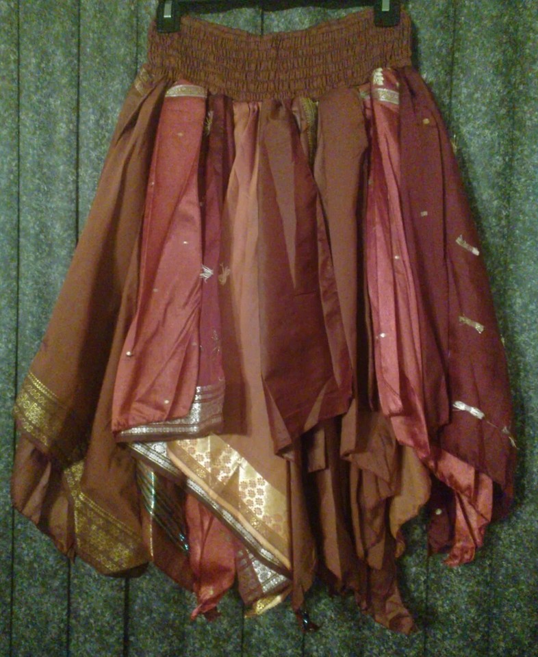 ~tav~ LOT of 5 ~ Silk Gypsy Fairy Elf Peasant Asymmetric Boho Hanky ...