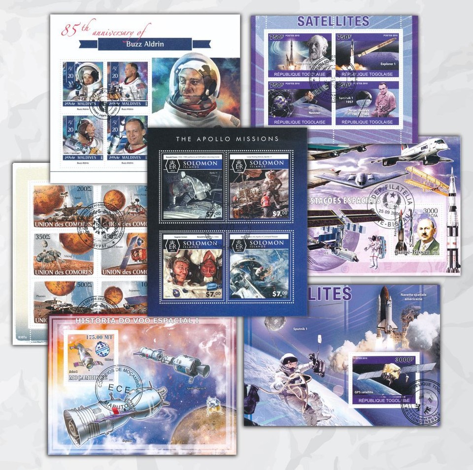 10 diff. topical stamp packets w/ 70 sheets cat. listed (cto) Lot #3 | eBay