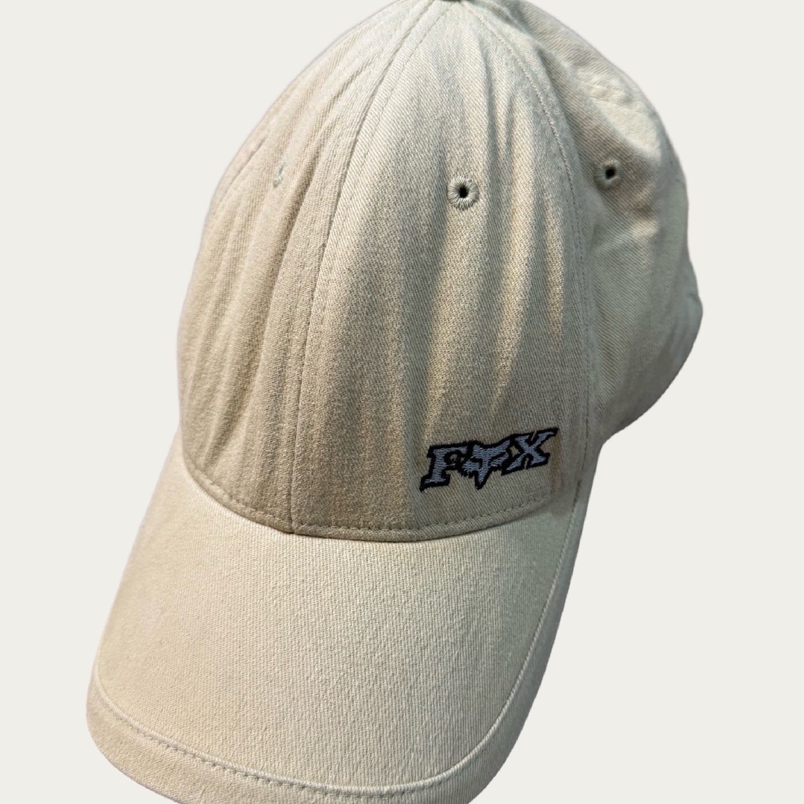 Vintage 90s FOX Racing Cap Hat Cream Colored | eBay