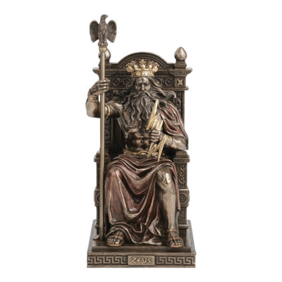 Zeus on Throne Greek Roman King of Gods Cold Cast Bronze Resin Statue ...