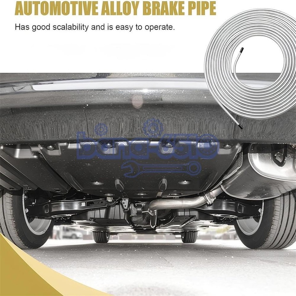 16 Fittings Brake Line Tubing Kit - Flexible Double Galvanized Steel 25 ...