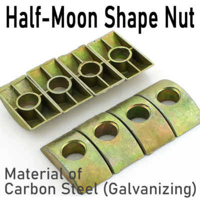M8 Half Moon Shape Nuts Carbon Steel Galvanizing Non-Thread Semicircle ...
