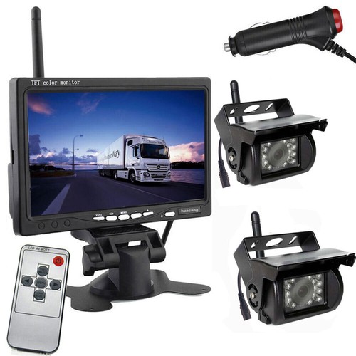 7" Wireless Rear View Monitor Caravan Truck Bus RVs Dual Reversing ...