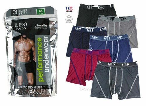 Lot 3 or 6 Mens Performance Sports Boxer Briefs Underwear Compression ...