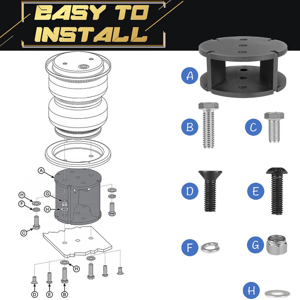 Air Lift 52420 Universal 2Inch Air Spring Spacer Kit For LoadLifter ...