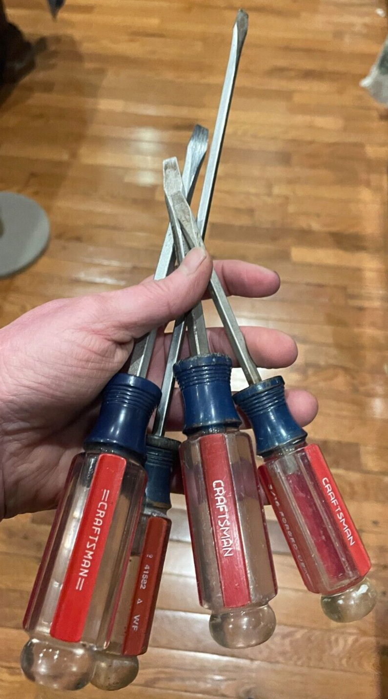 VTG CRAFTSMAN Slotted Screwdriver Set 41581 H 41583 M 41584 41582 A WF ...