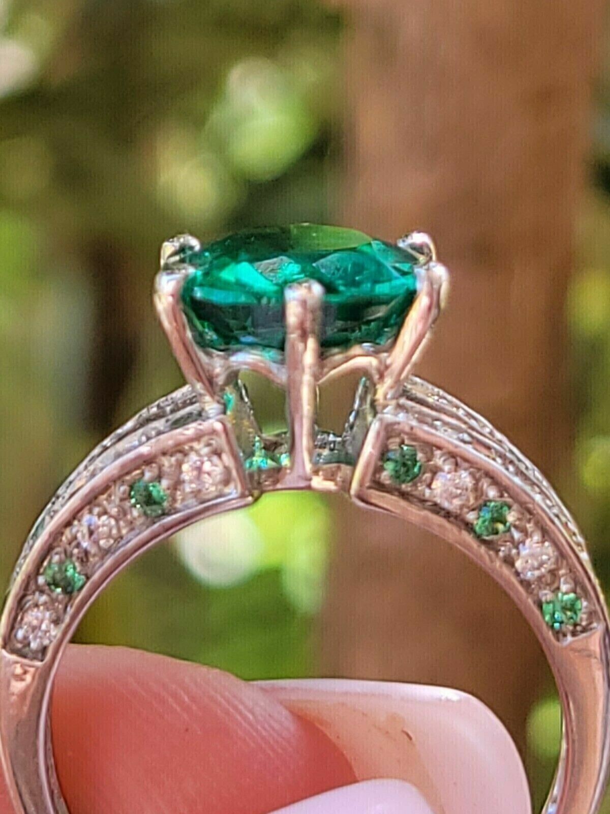 2.10Ct Round Cut Solitaire Fancy Ring Women's 14K Gold Plated Silver ...