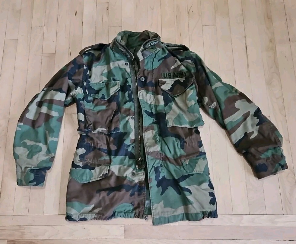 Vintage Army Cold Weather Field Jacket Coat X-Small R… - Gem