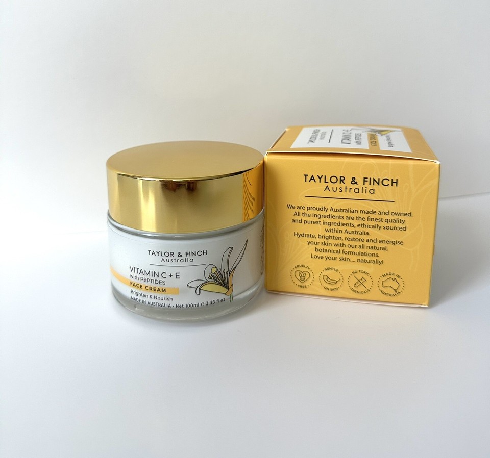 Taylor & Finch Vitamin C+ E with Peptides Face Cream Brighten & Nourish ...