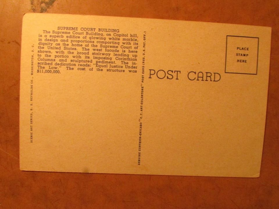 U.S. Supreme Court Washington DC US Flags Capitol Hill VINTAGE Postcard ...