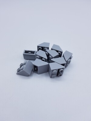 LEGO LOT 10 X ROOF TILE 2X2 INV 45° L.B.GRAY REF 76959 / 6435857 *NEUF ...