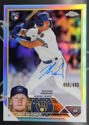 Joey Wiemer - 2023 Topps Chrome 468/499 Rookie Auto Refractor #RAJW RC ...