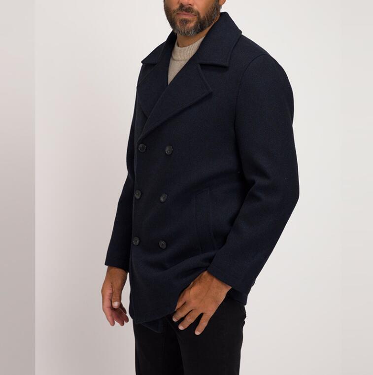 Men's Fashion Casual Lapel Double Breasted Trench Jacket Short Overcoat ...