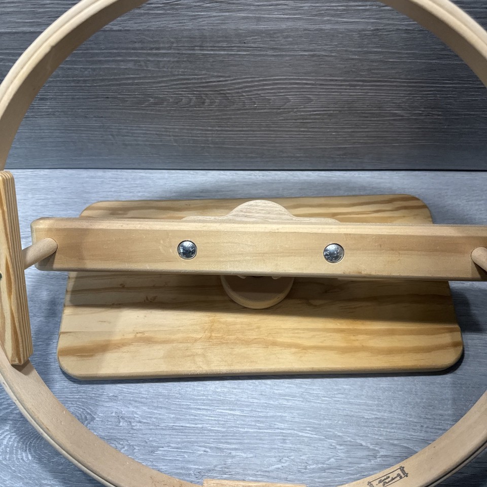 Vintage Wood Embroidery Hoop Stand Adjustble Rotating Craft Tabletop | eBay
