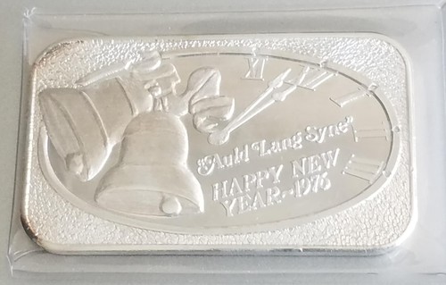 Happy New Year | .999 Silver 1oz Bar | 1976 US Silver Corporation Ingot ...