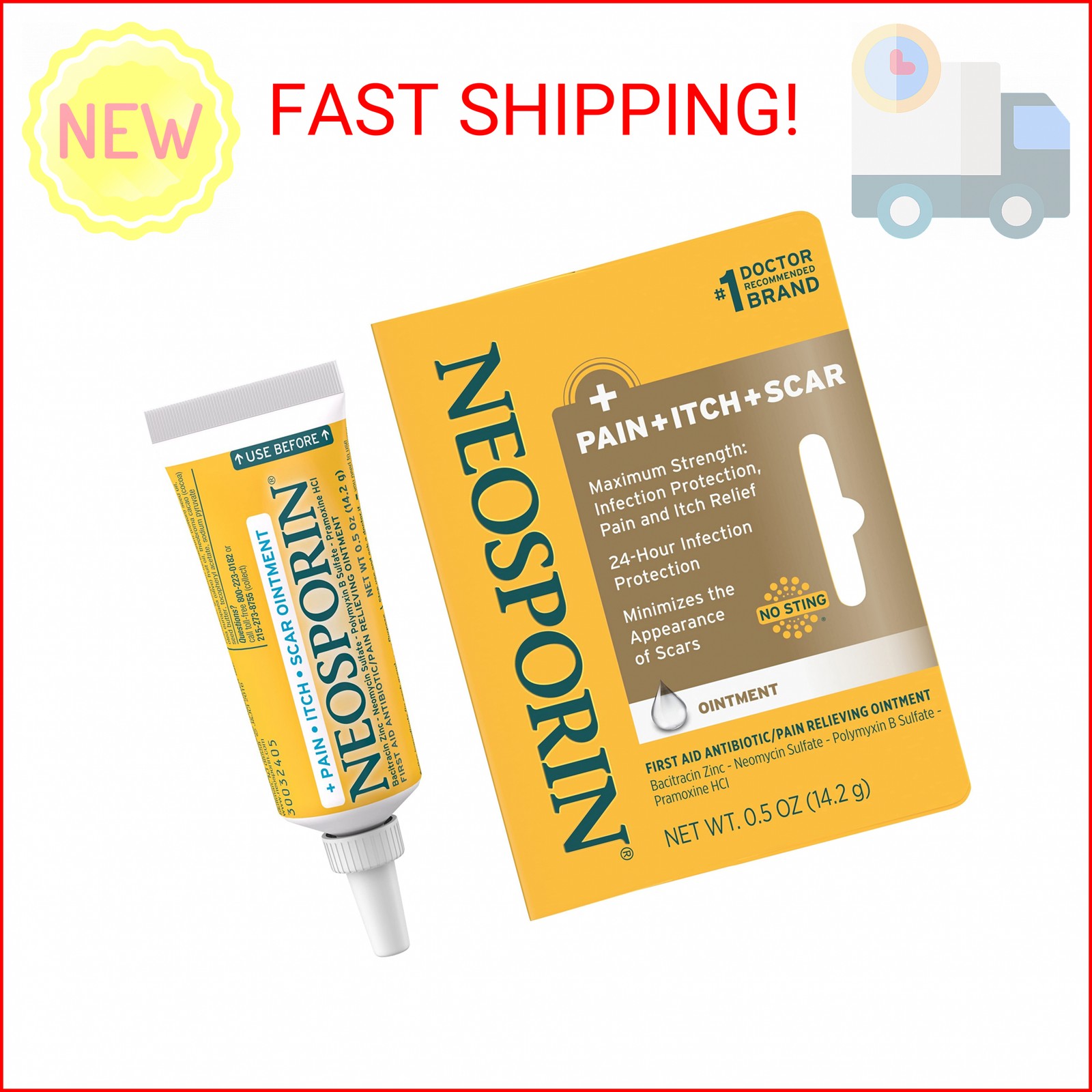 Neosporin Antibiotic Pain-Relieving, Anti-Itch, & Scar Appearance ...